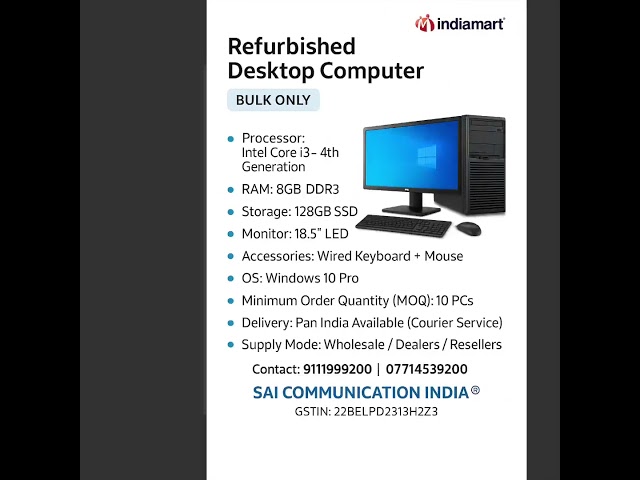 Refurbished Computer - Used Desktop Computer Service Provider from Raipur