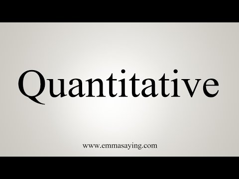 How To Say Quantitative