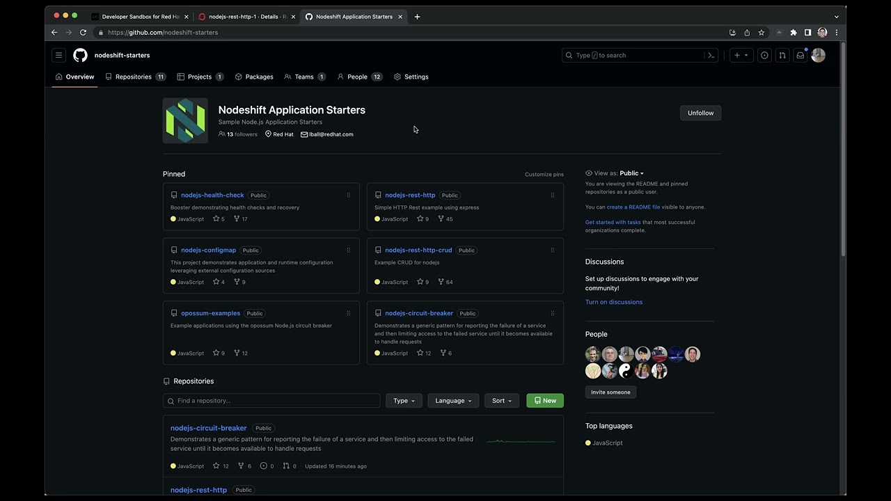 Deploying a Node.js application on OpenShift Developer Sandbox