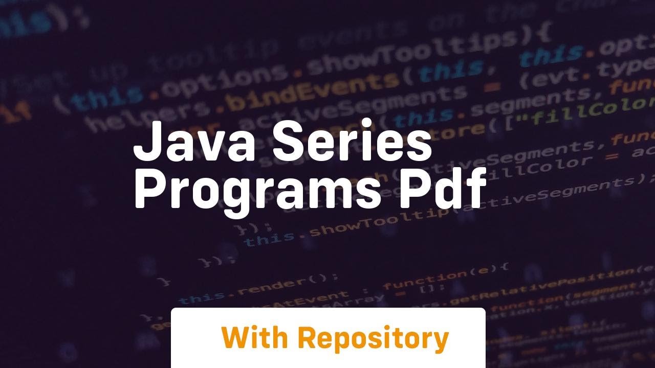 java series programs pdf
