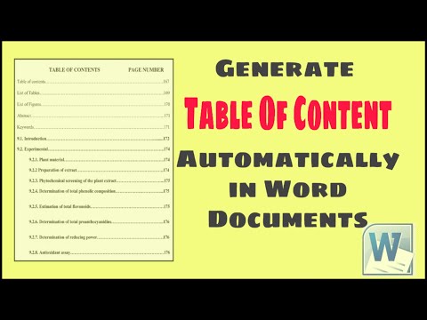 How to generate Table of Content in word document | Microsoft Word | Hindi Tutorial