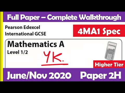 June/Nov 2020 Paper 2H | Edexcel IGCSE Maths A | Complete Walkthrough