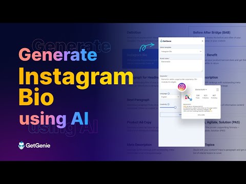 How to Generate Engaging Instagram bio using Ai | GetGenie