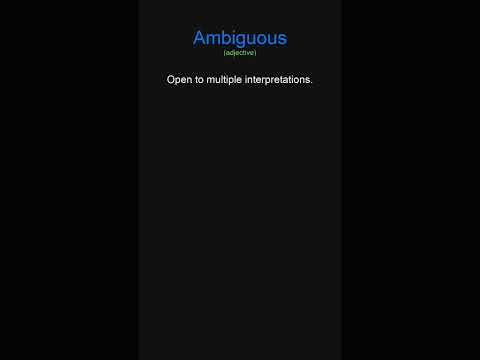Ambiguous - Word of the Day | Learn English Vocabulary