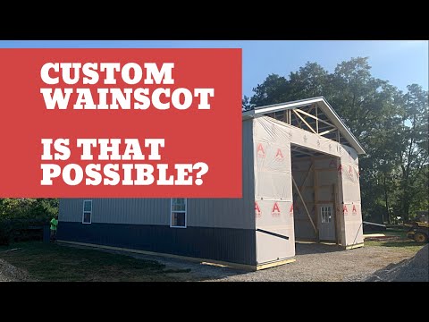 32’ Ft Trusses 4/12 pitch, four-foot on center - 32x48 Pole Barn with Wainscot.