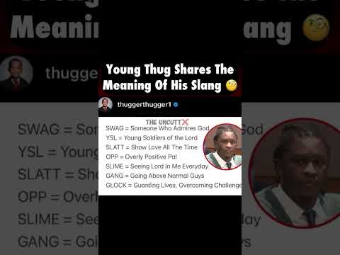Young Thug shares The Meaning of his slang @youngthug #youngthug #YSL