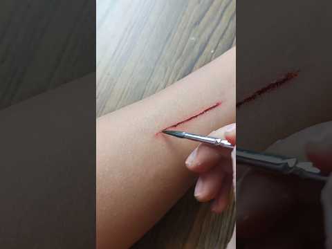 How to create a fake wound ๐ฑ/acrylic painting tutorial #acrylicpainting #wound #shortviral #short