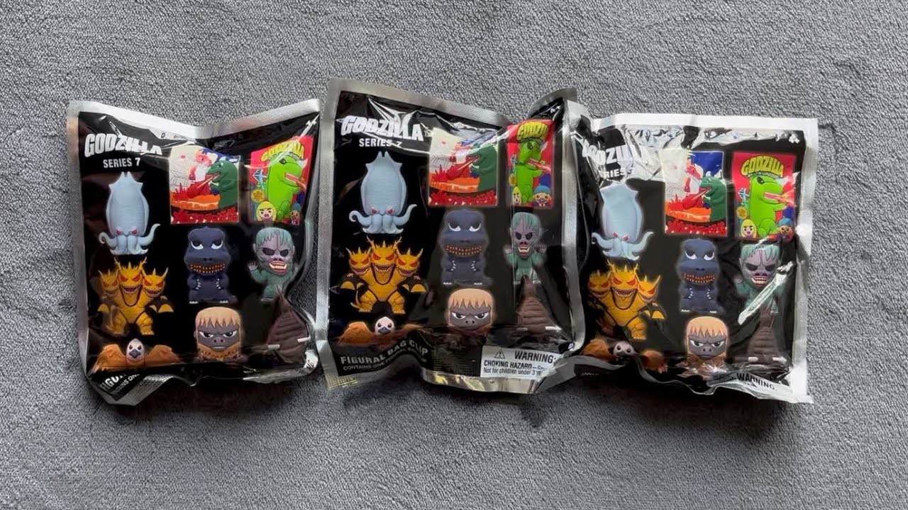 Godzilla 3D Figural Bag Clips Series 7 Blind Opening