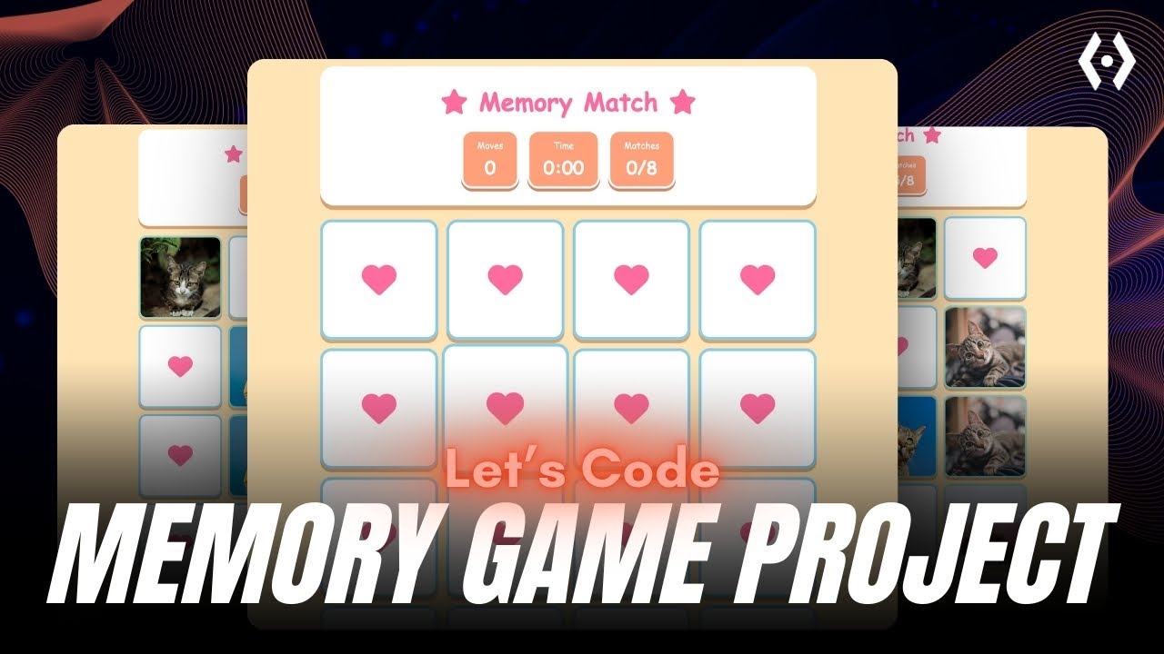 Build a Memory Card Game | HTML CSS JavaScript Tutorial (Flip Animation + Timer)