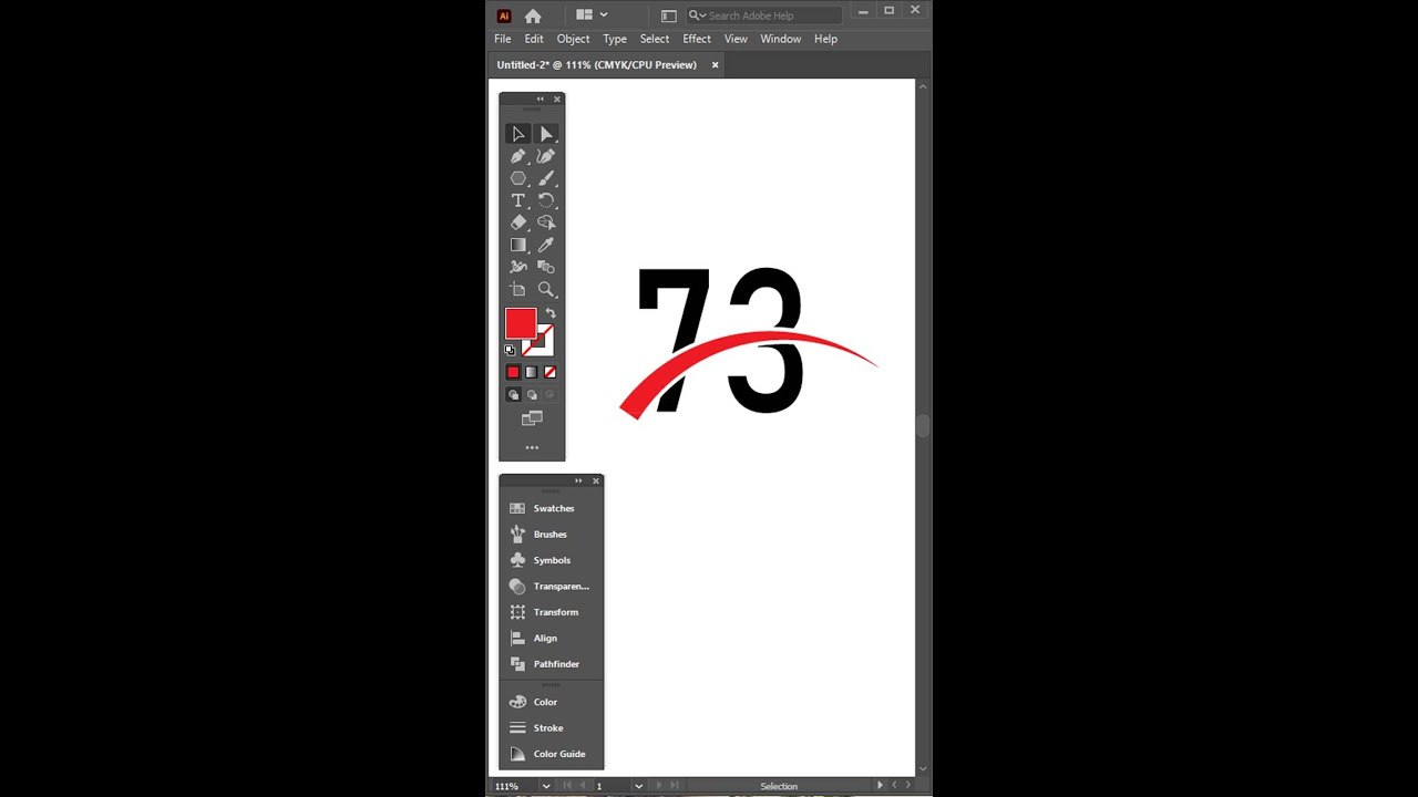 Illustrator Tutorial | Number 73 Logo Design | How to make logo design in Adobe Illustrator cc