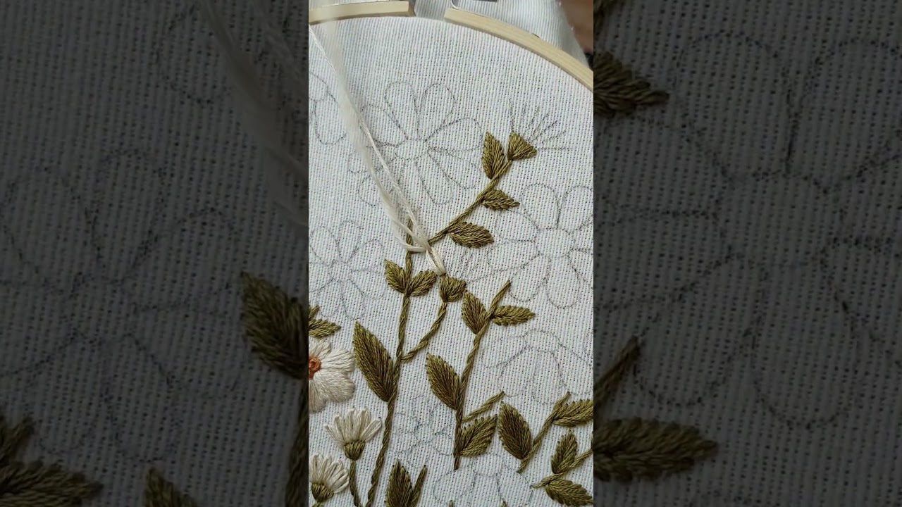 Beginner friendly Daisies embroidery pattern💛 #embroidery #tutorial #diy #handmade #craft #stitch
