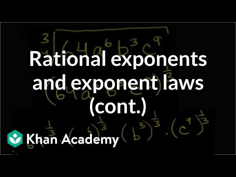 More rational exponents and exponent laws | Algebra I | Khan Academy