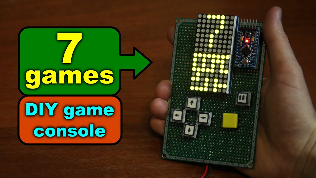 DIY Arduino LED matrix Game console 16x8 with MAX7219 driver