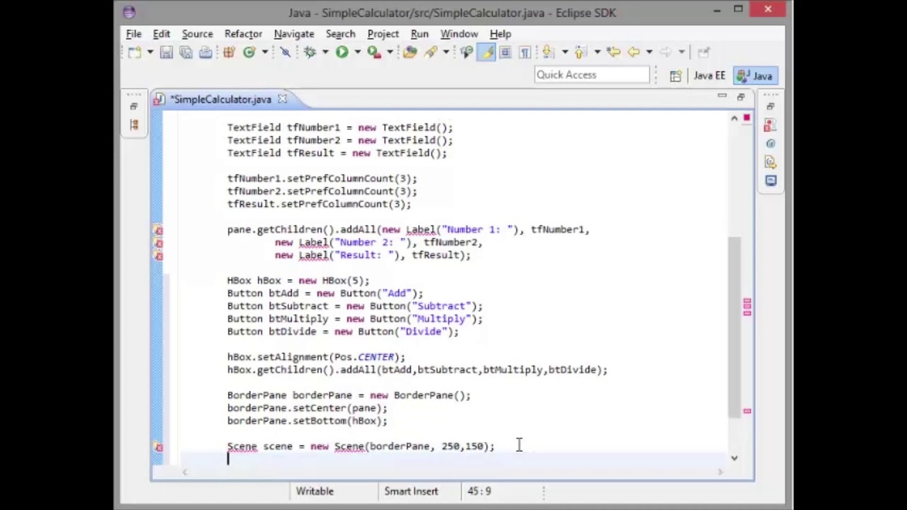 Chapter 15 - JavaFX Simple Calculator