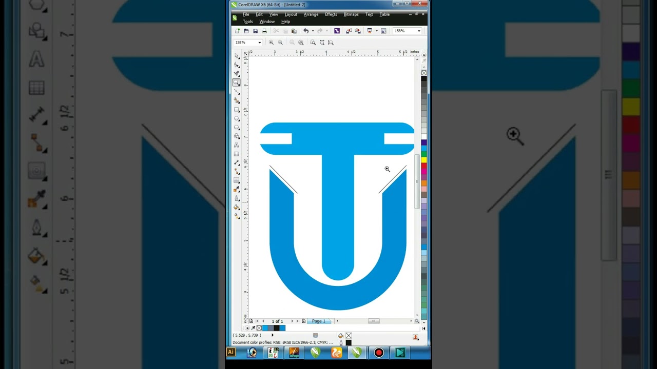 Initial Letter UT Logo Design in CorelDraw #logo #shorts #coreldraw #viral