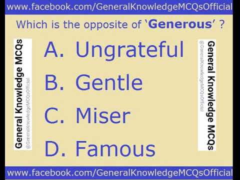 Which is the opposite of 'Generous' ?