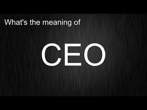 What's the meaning of "CEO", How to pronounce CEO?