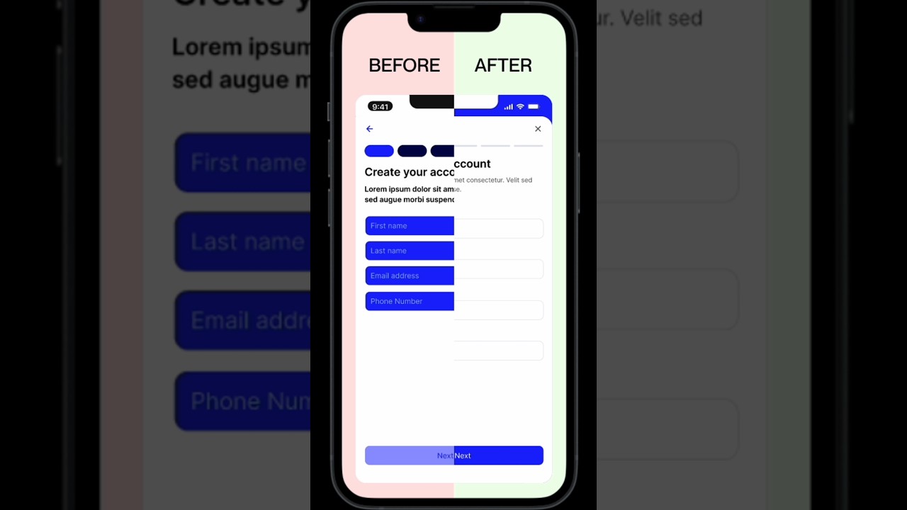 Improve this form ui design in 4 steps #figma #ui #uidesign #figmadesign #productdesign