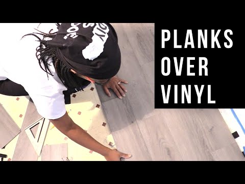 DIY Vinyl Plank Flooring Install Over Old Floor in Laundry Room FOR BEGINNERS