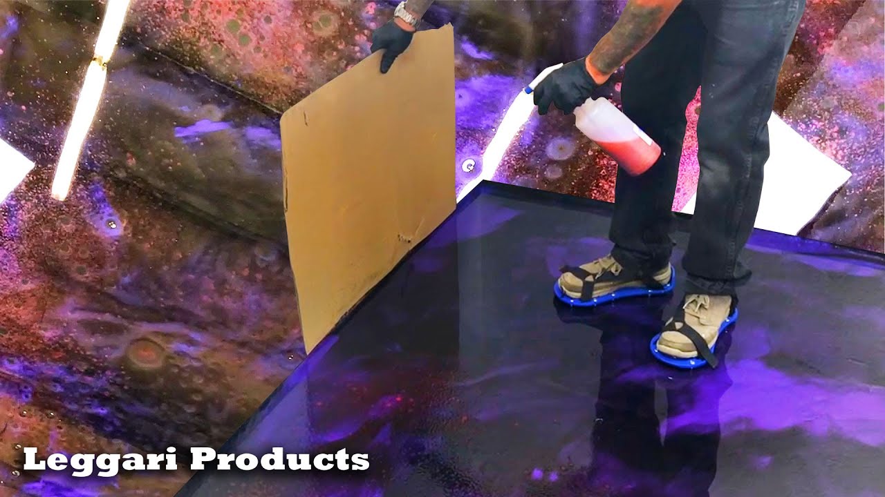 Stunning Galaxy Colors Epoxy Floor Installation Done In 1 Day! Easy DIY Technique That Anyone Can Do