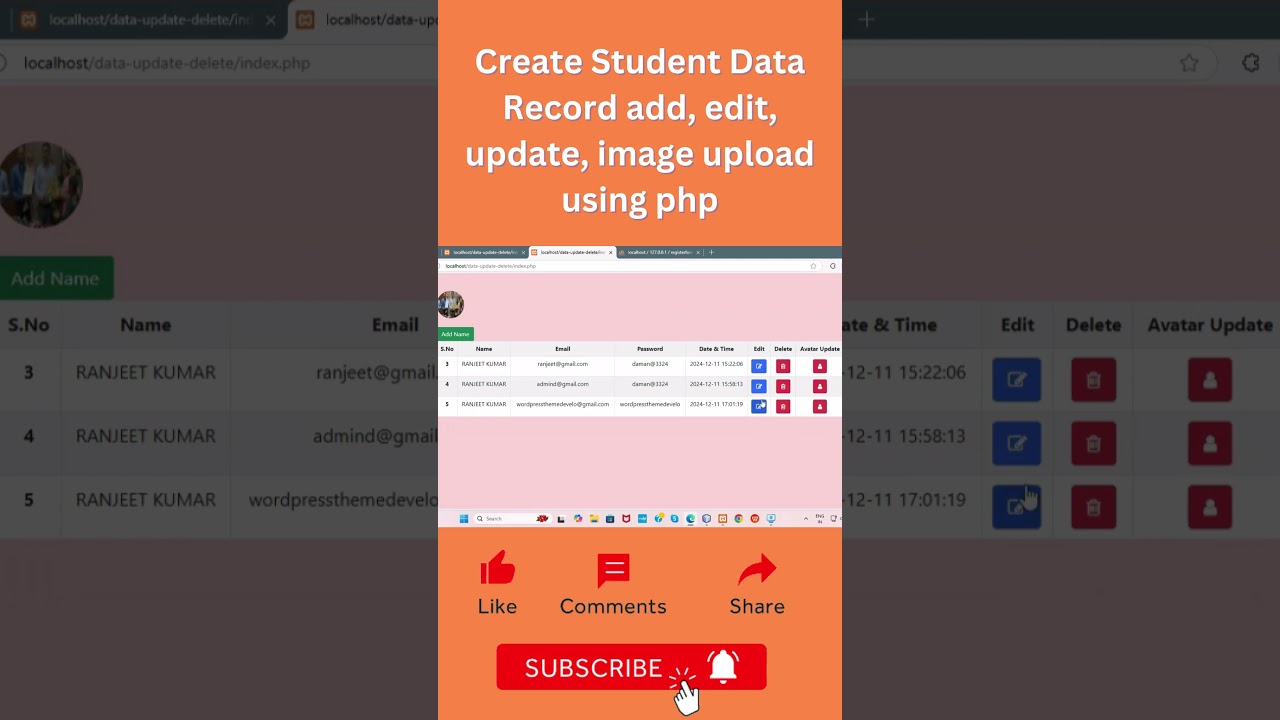 BUILD Your Own Student Record Dashboard with HTML, CSS, JavaScript and PHP!
