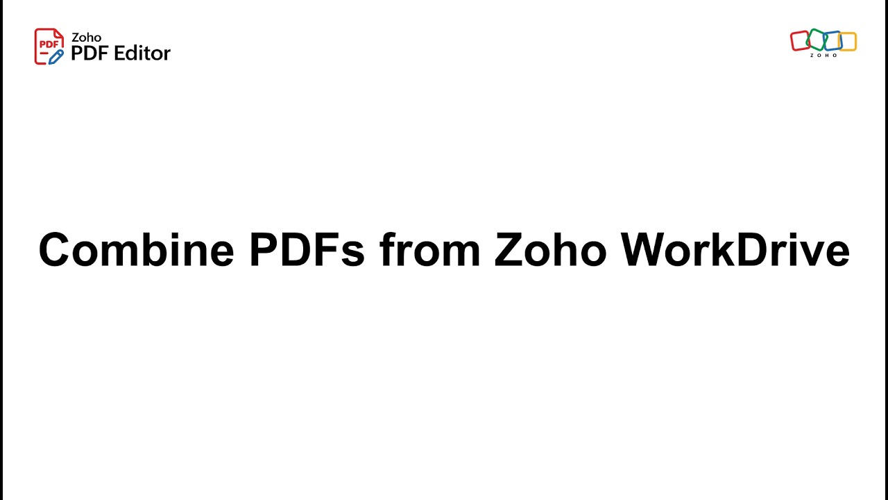Combine PDFs with a PDF from Zoho WorkDrive