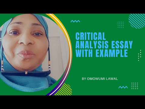 Critical analysis essay with example | How to critically analyse in an essay