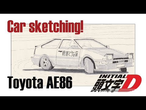 INITIAL D SKETCH (ANIME) (TOYOTA AE86) (SPEED-DRAWING)