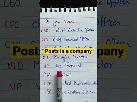 CEO in a company, important posts of a company #shortbreak #funfact #CEO
