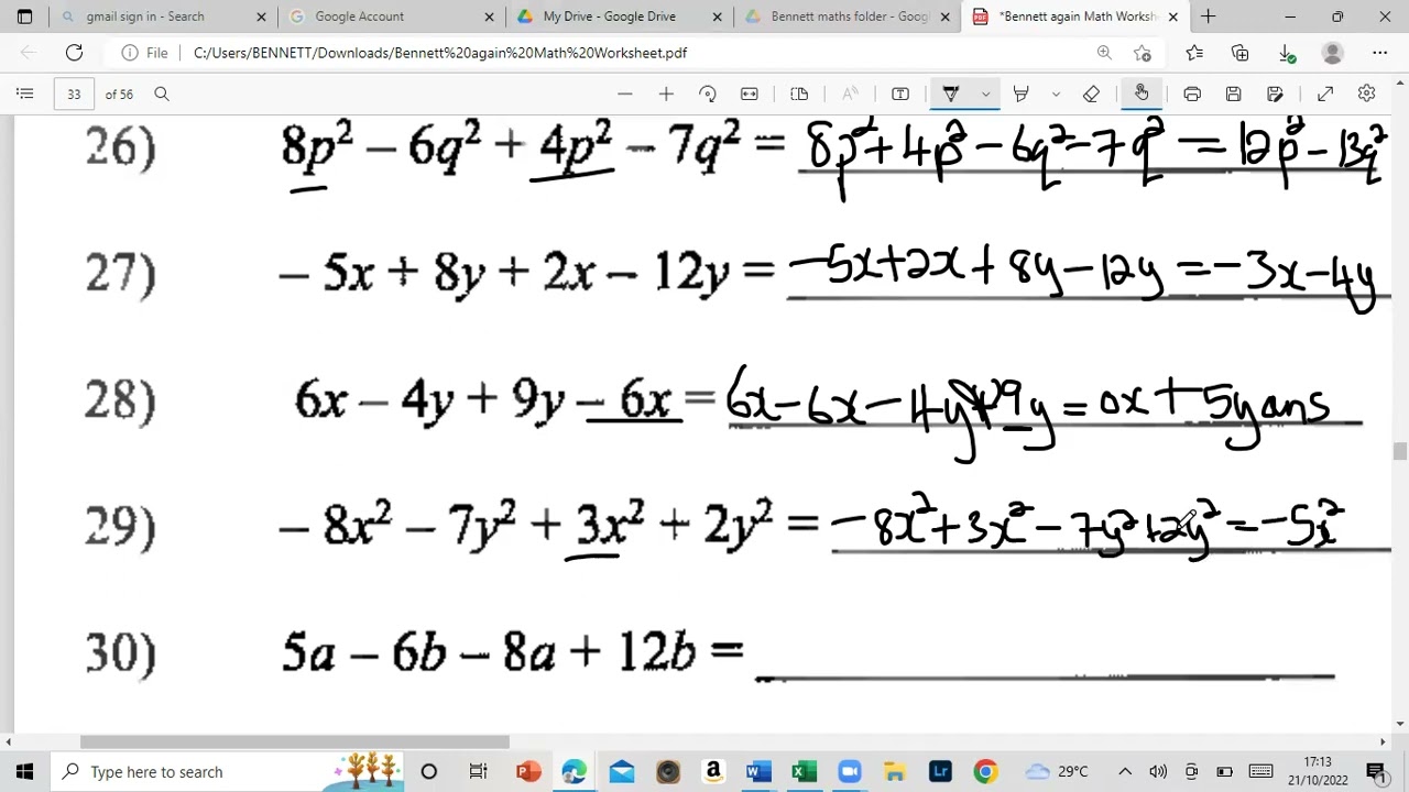Worksheet algebra #australia #math #Lenox #Bennett #algebra #solution