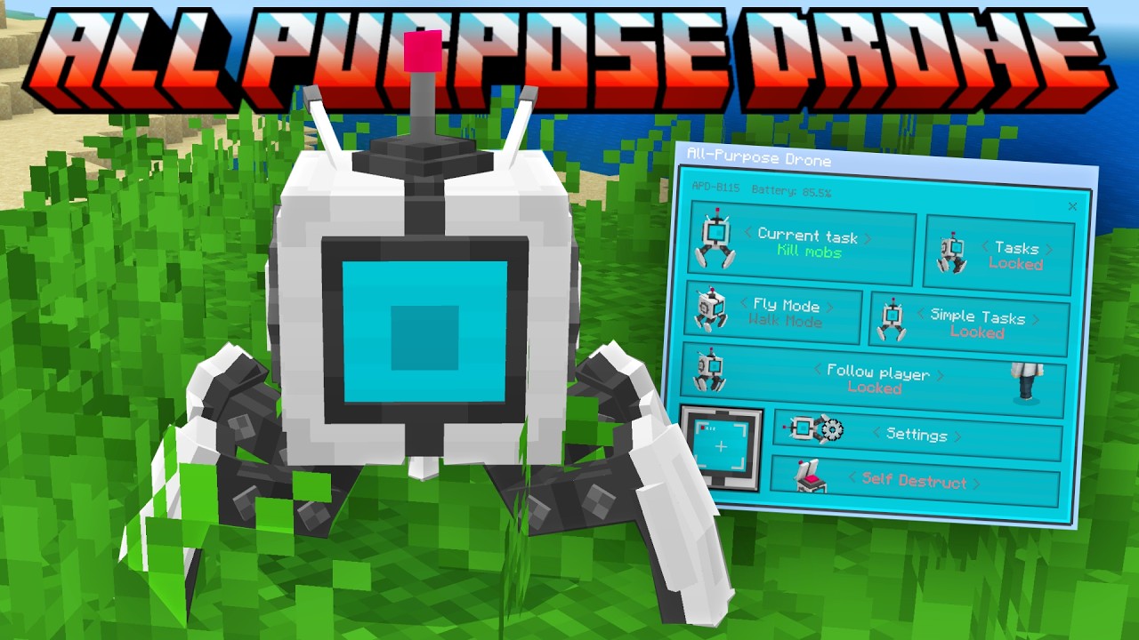 All Purpose Drone Addon (MCPE) Bedrock Edition FREE Addon