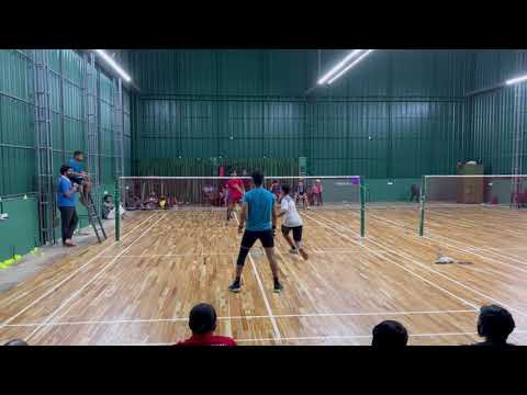 Jose + chris v/s Abhimanyu + Briyan All Kerala D level Badminton Tournament Semi final 24 Oct 2021