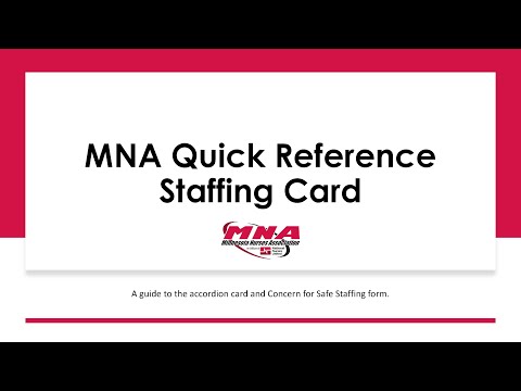 MNA Quick Reference Staffing Card
