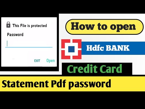 how to open hdfc bank credit card statement Pdf password
