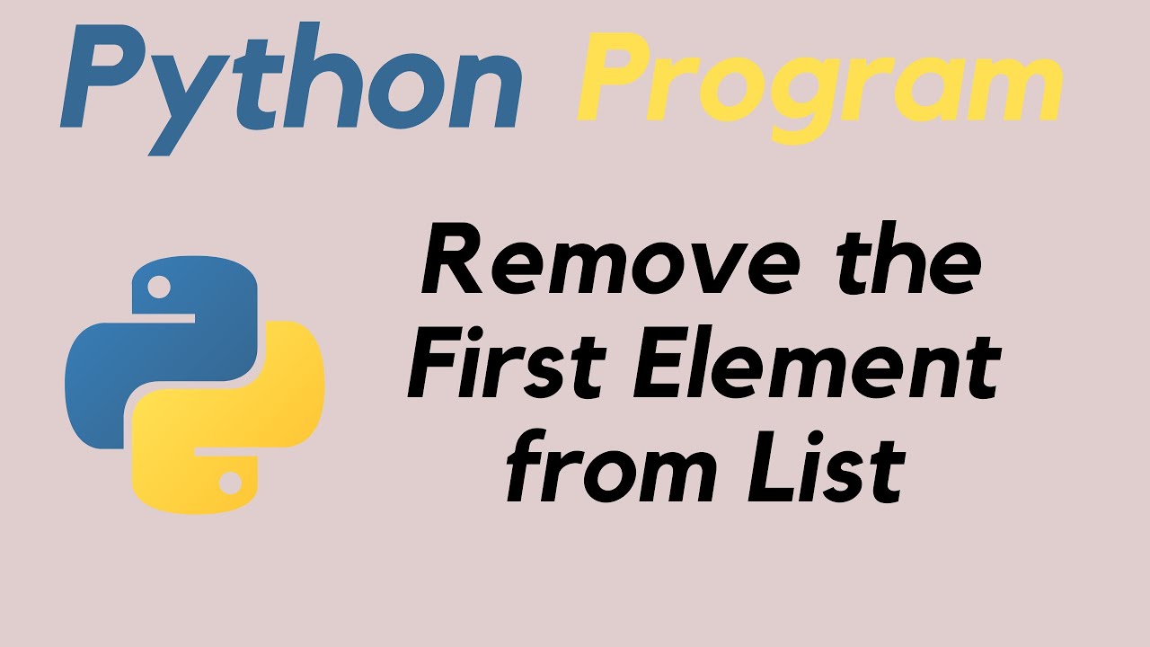 Remove First Element from List ||Python programming