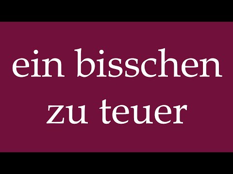 How to Pronounce ''ein bisschen zu teuer'' (a little too expensive) Correctly in German