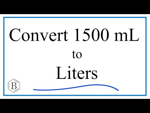 Convert 1500mL to L (1500 milliliters to Liters)