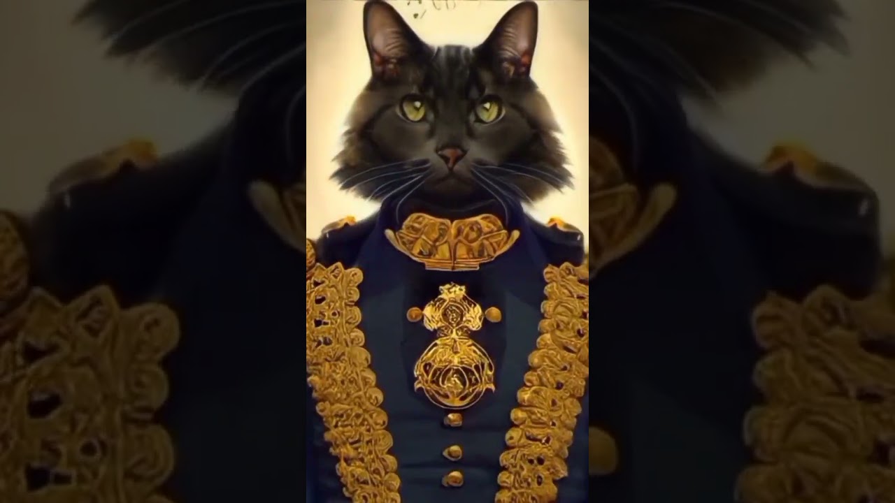 Cat dressed up as Napoleon Bonaparte - AI generated video - Stable Diffusion Interpolation