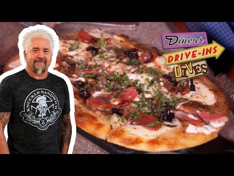 Guy Fieri Eats JACKPOT Duck Pizza & Chicken Riggies | Diners, Drive-Ins and Dives | Food Network