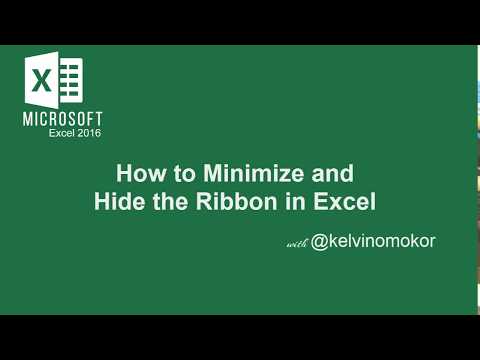 How to Minimize and Hide the Ribbon in Excel