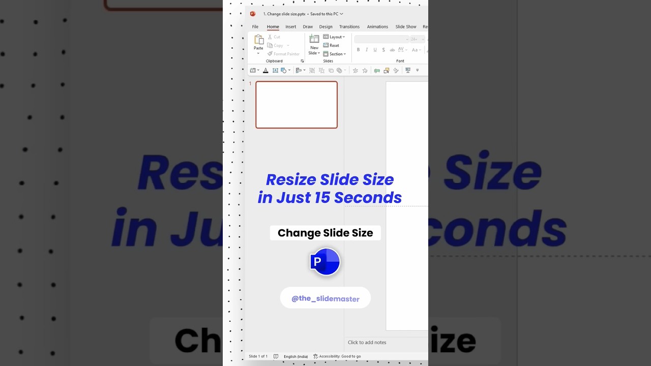 ⚡ How to change your Slide size for social media posts? in #powerpoint #animation #ppt #microsoft