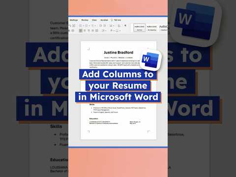 How to Add Columns to your Resume in Microsoft Word 📁 #microsoftwordtips #resumebuilding