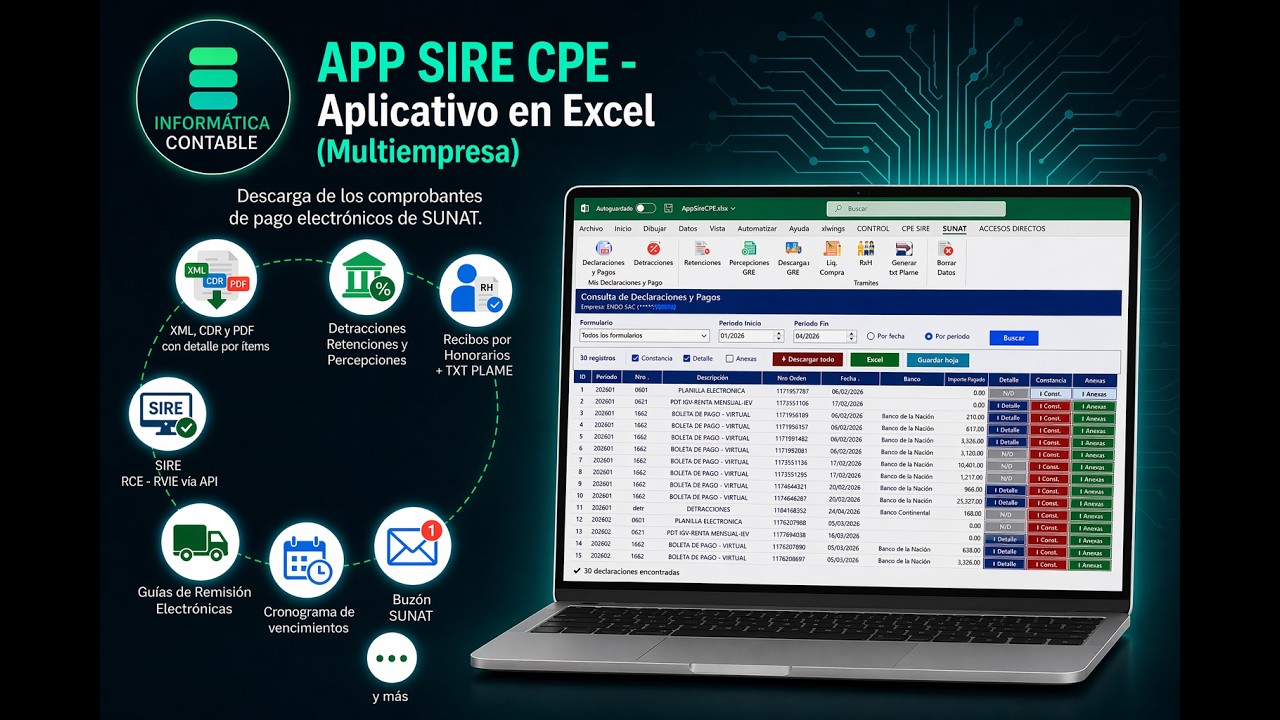 Bulk Download XML PDF and Description of Electronic Payment Receipts + SIRE SUNAT and more