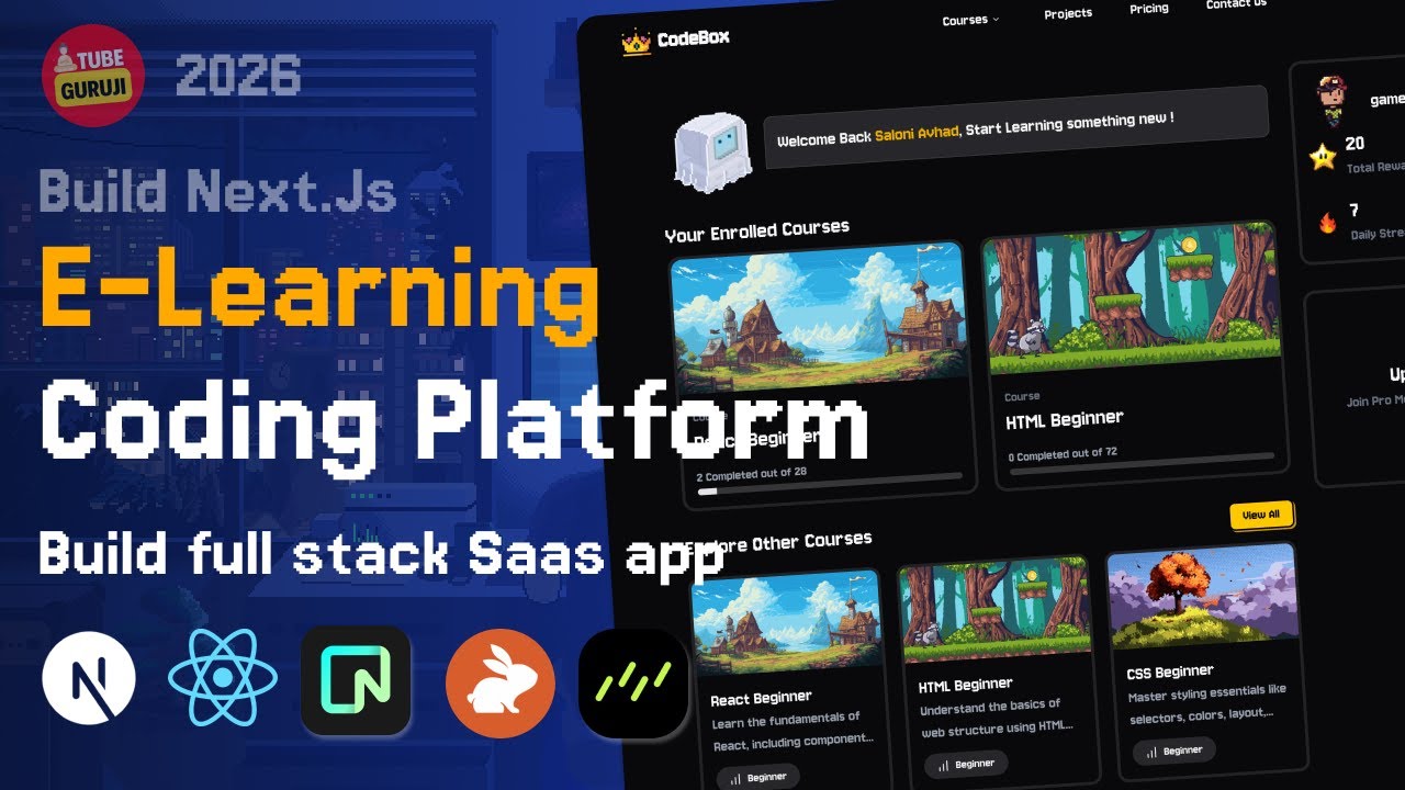 Build Full Stack E-Learning Coding Platform using NextJs, React, Neon, CodeRabbit