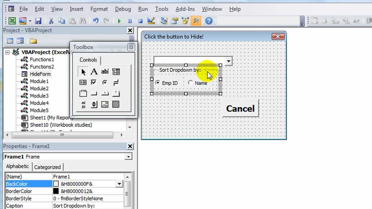 Excel VBA USERFORMS #3 Custom Code When Userform Loads/Initializes, Fill Combobox Dynamically