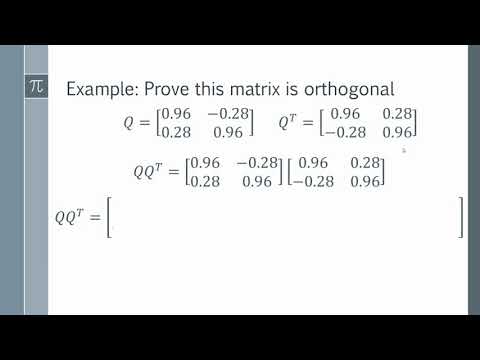 Proving a Matrix is Orthogonal Video Lecture - Mathematics Optional ...