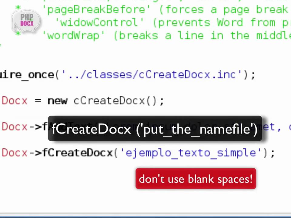 PHPDocX- First Steps