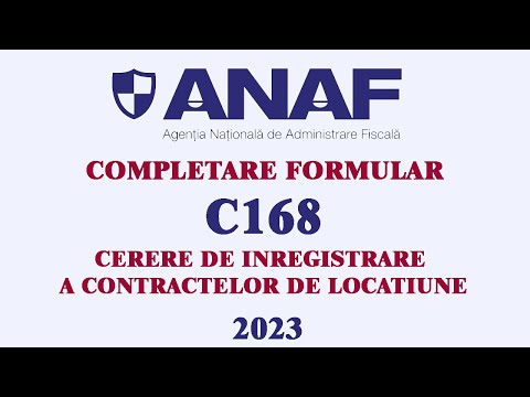 Completare formular C168 - Inregistrare contract locatiune la ANAF (chiriasi) - 2023