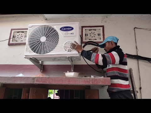 carrier split ac installation | how to install split AC| 2025 new ac installation carrier excel lumo