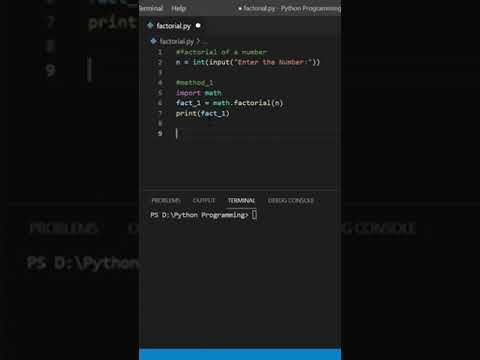 Two ways to Calculate the Factorial of a Given Number in Python #YTShorts #Shorts #Python #Coding